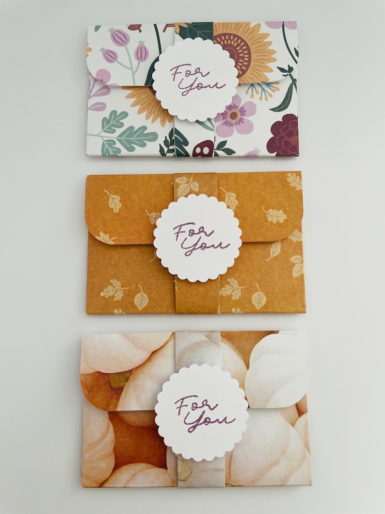 Gift Card Envelopes | Set of 6 or 8 Mini Envelopes With “for You” Tags ...