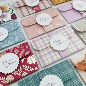 Gift Card Envelopes | Set of 6 or 8 Mini Envelopes With “for You” Tags ...