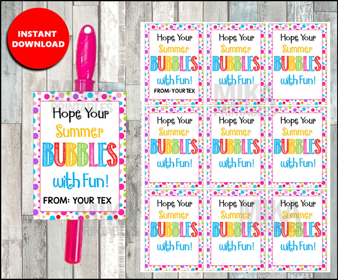 Instant Download, Editable End of School Year Tags, Classmate Gifts ...