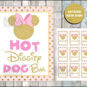 Printable Pink & Gold Glitter Mouse 5x7 and 8x10 Hot Diggity - Etsy