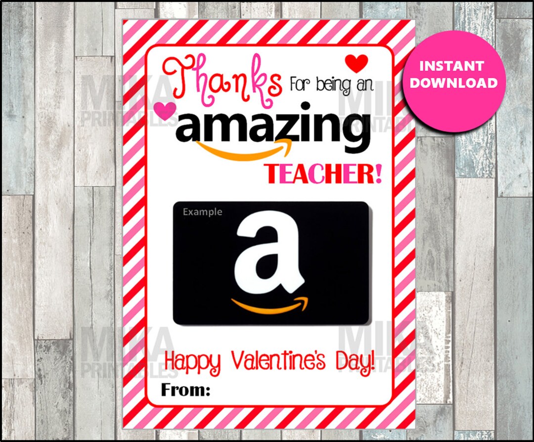 Printable Valentine GIFT CARD HOLDER, Gift Card Holder, Teacher ...