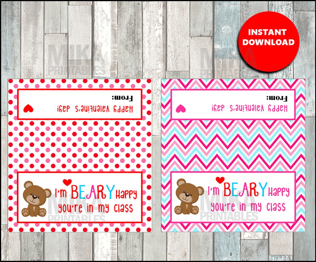 Beary Valentine Bag Topper, Beary Happy Valentine's Day Cards ...