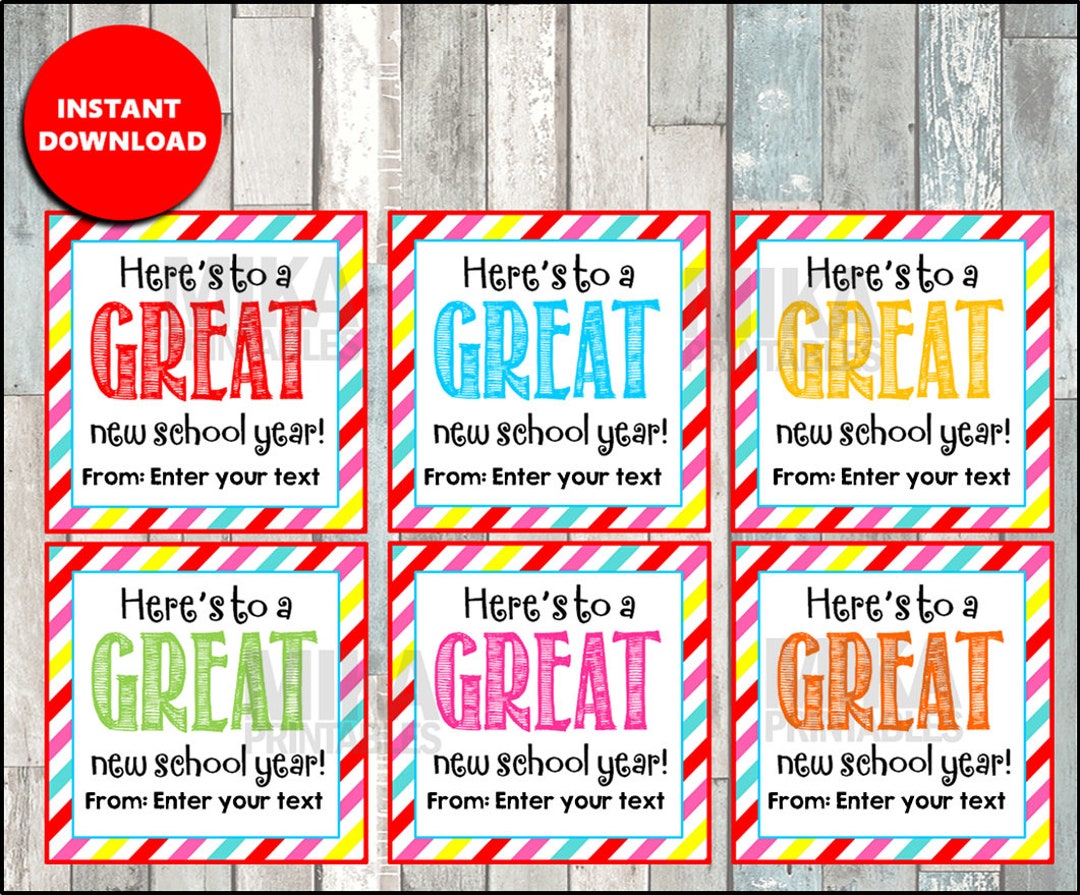 Instant Download, Back to School Printable Gift Tag, New School Year ...