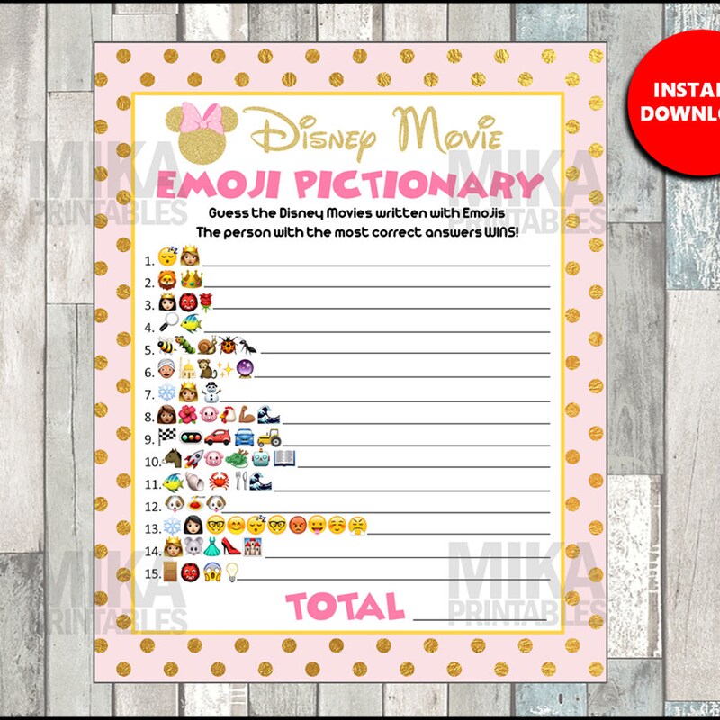 Emoji Movie Pictionary - Etsy