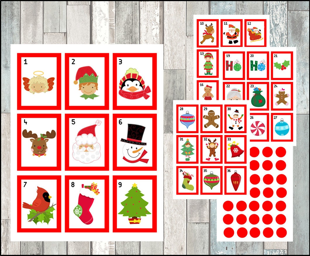 Printable Christmas Bingo Cards; Printable Santa Bingo Game, Holidays ...