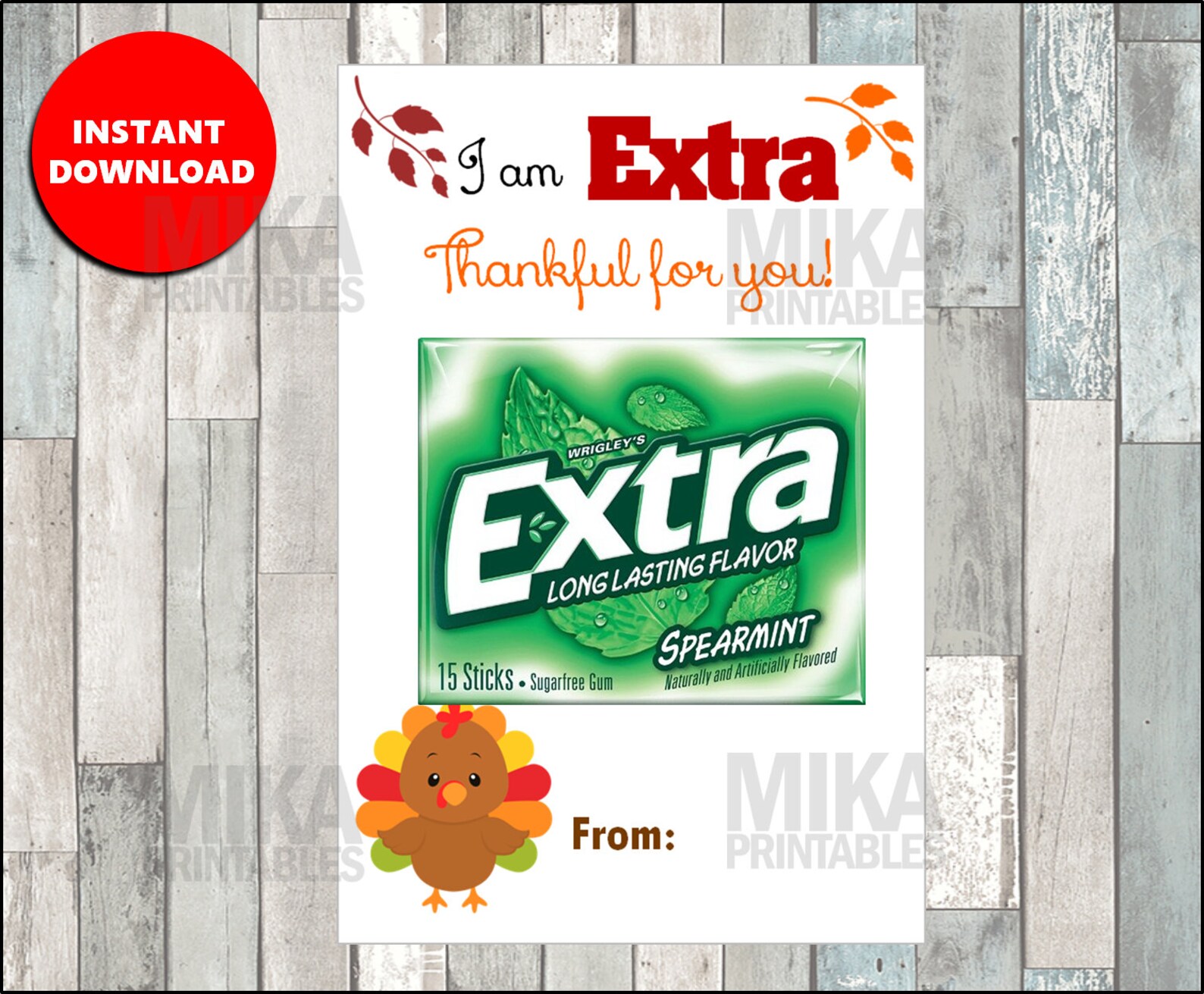 I Am EXTRA Thankful for You Gum Gift Tags Thank You Gifts - Etsy