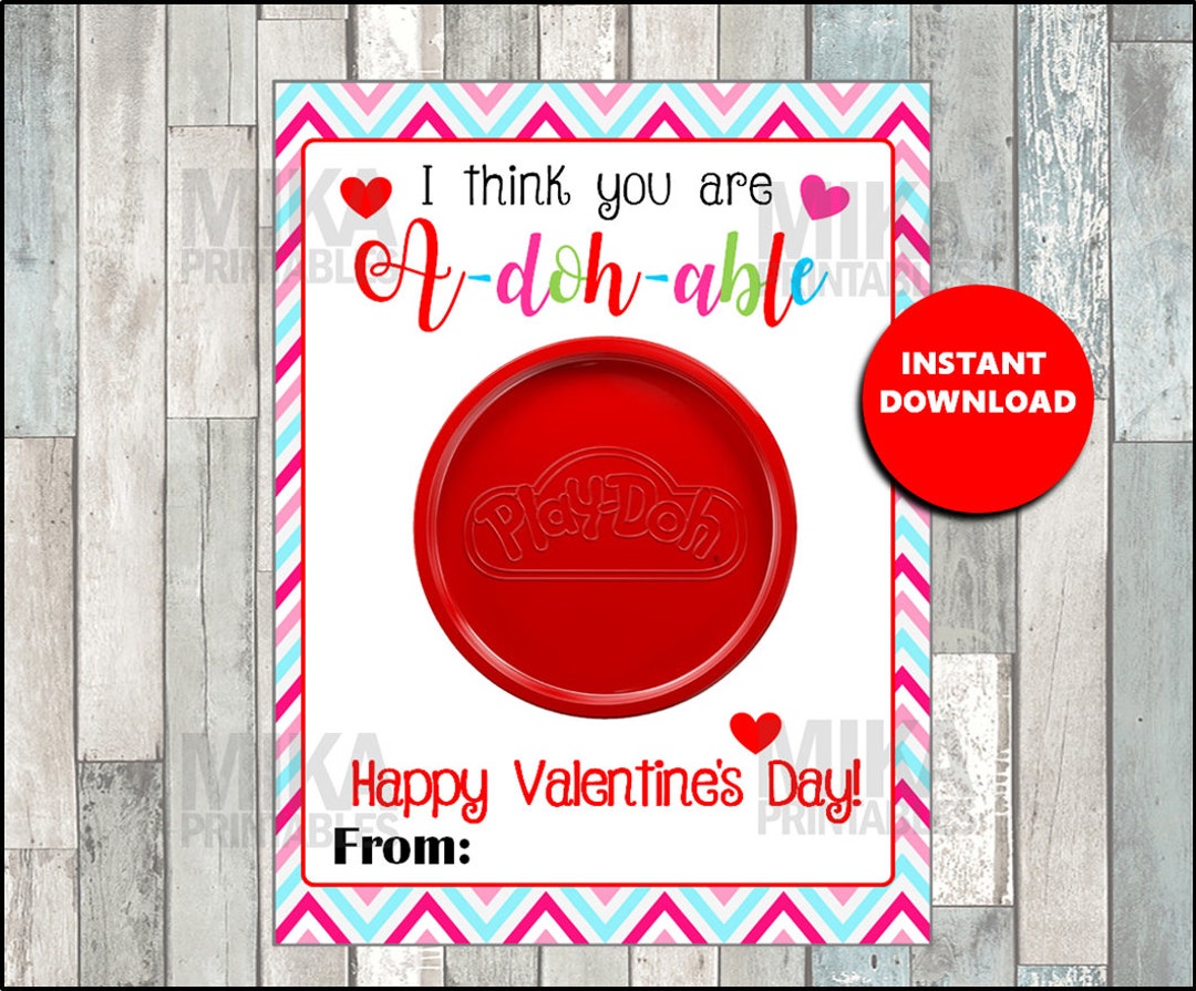 Play Doh Valentine Cards, Printable Funny Valentine Cards, Classroom ...