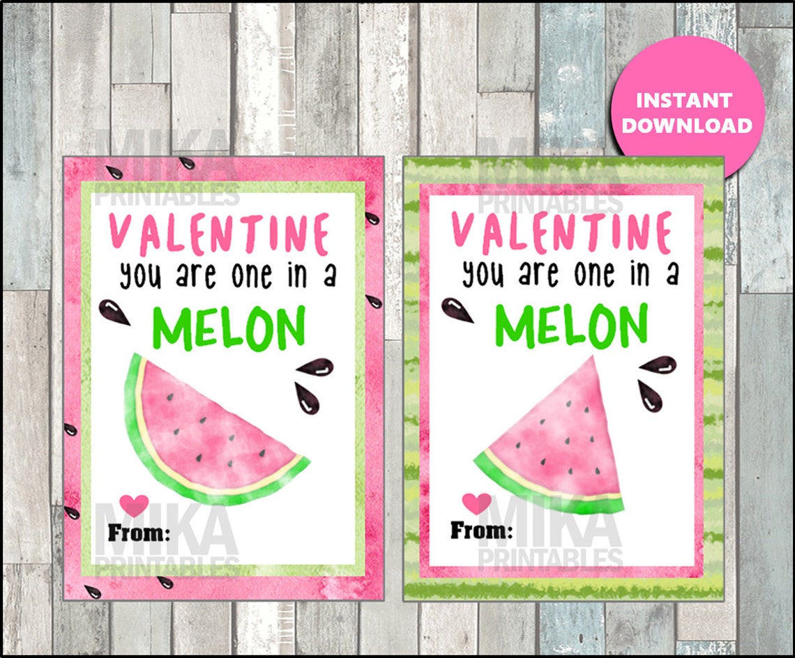 Watermelon Valentine's Day Cards, You're One in a Melon Exchange Card ...