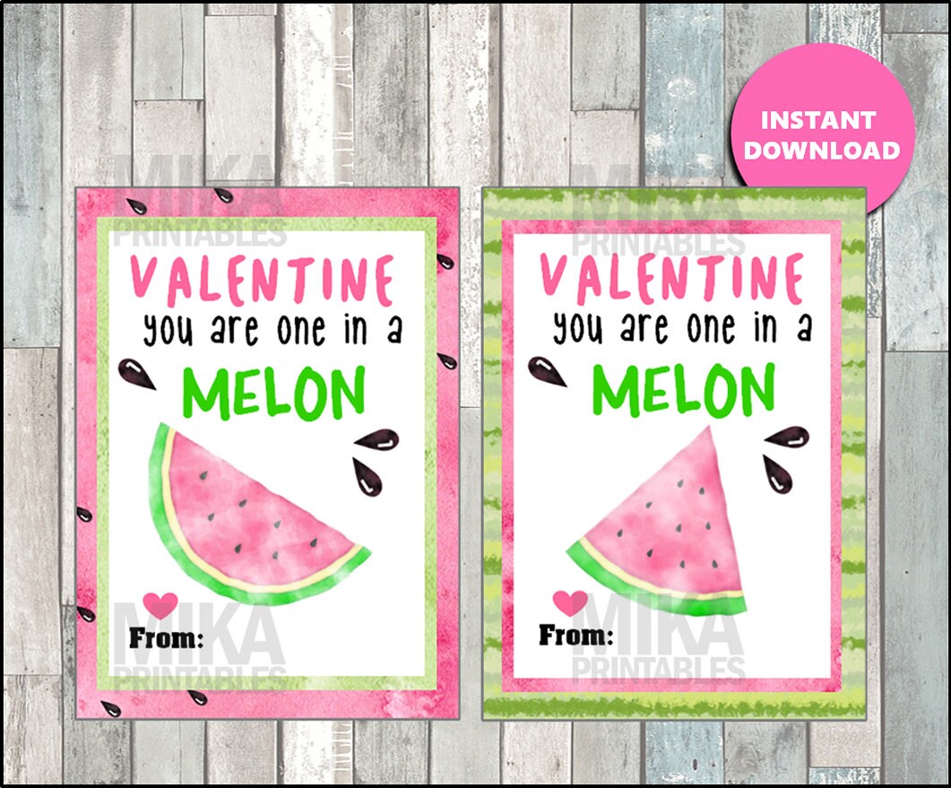Watermelon Valentine's Day Cards, You're One in a Melon Exchange Card ...