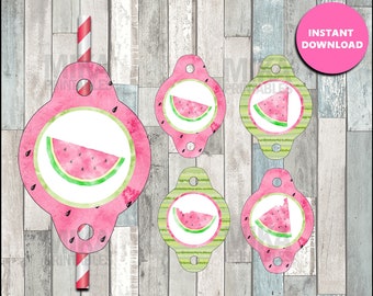 Watermelon Thank You Tags Instant Download , Watermelon Thank You Tags ...