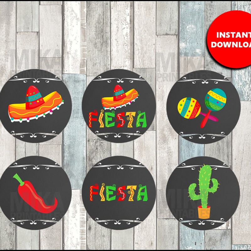 Fiesta Cupcake Toppers - Etsy