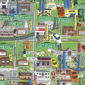 Atlanta Rap Map - Etsy