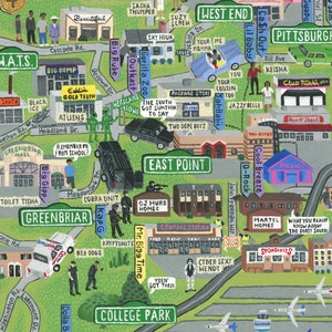 Atlanta Rap Map - Etsy