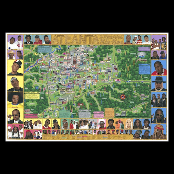 Atlanta Map Wall Art - Etsy