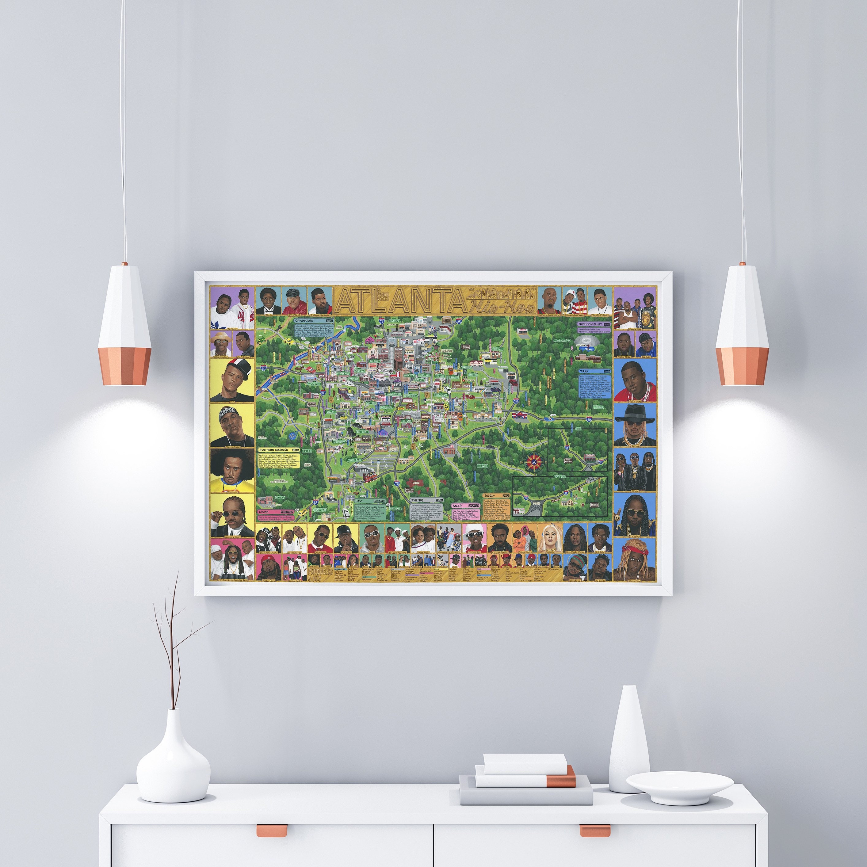 Atlanta Rap Map - Etsy