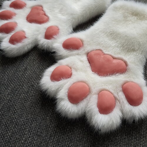White Fursuit Paws Silicone THICK K9 Pawpads and Claws With - Etsy