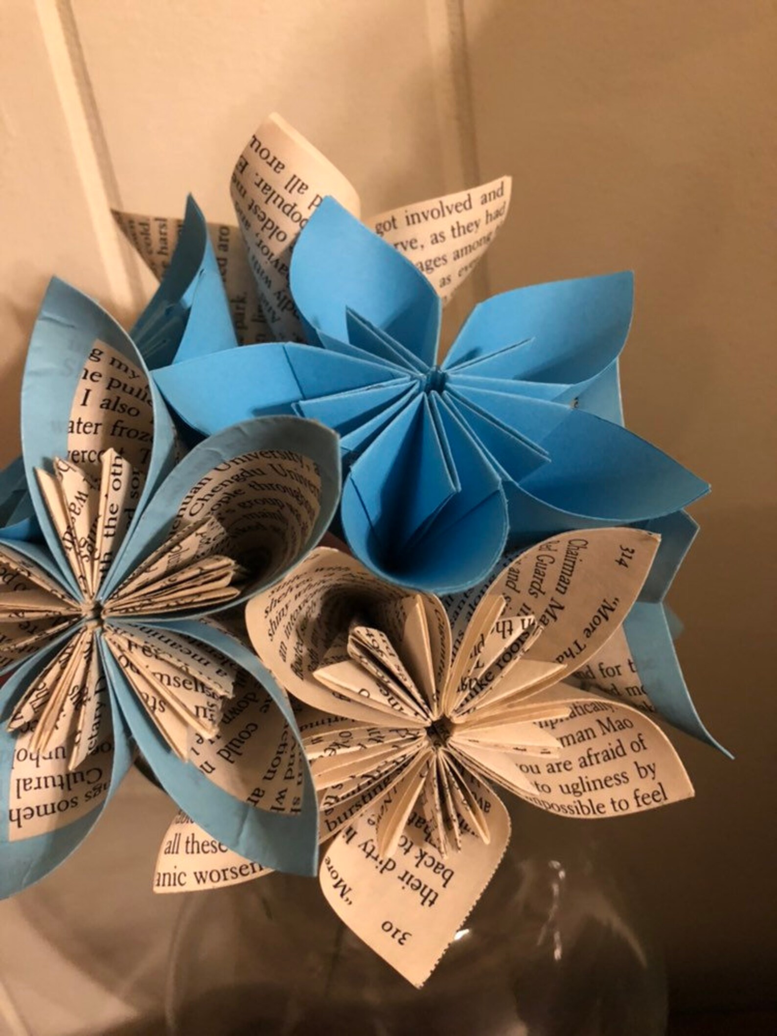 3 Origami Paper Flower Bouquet Book Paper Kusudama | Etsy