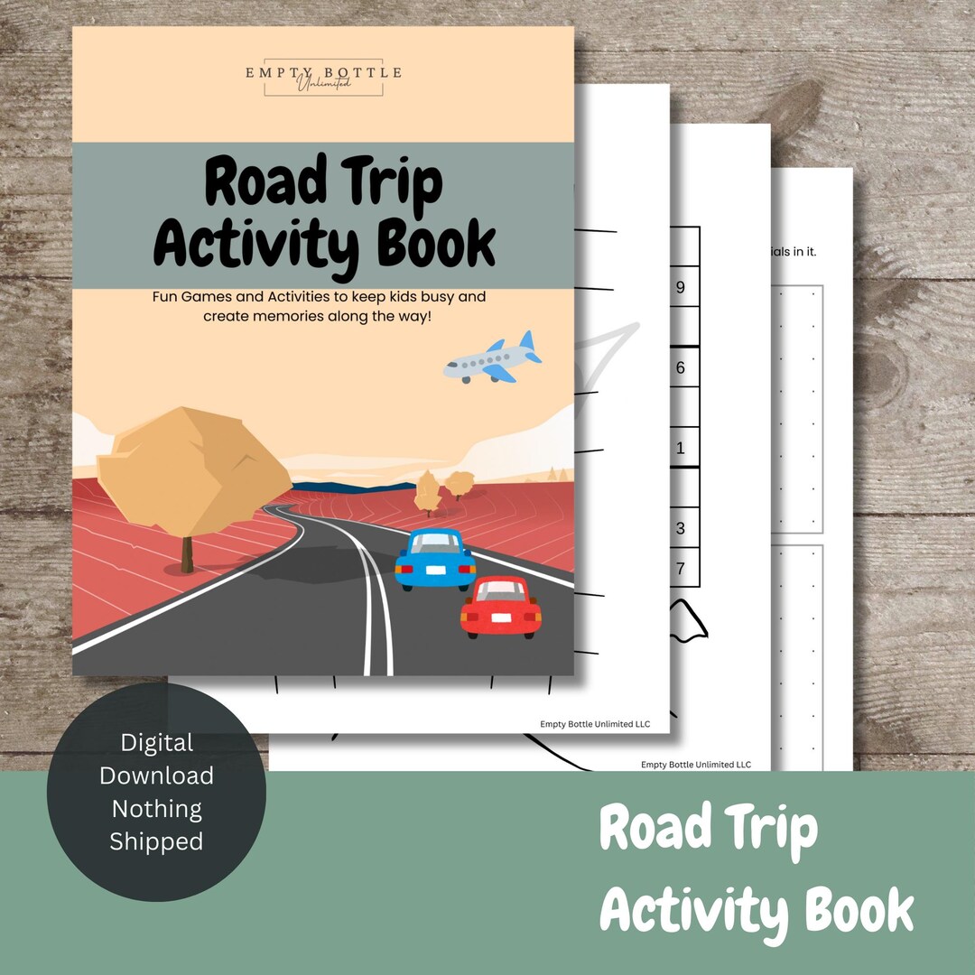 Road Trip Activity Book - Travel Journal for Kids - Coloring, Sudoku ...
