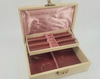 Vintage Jewelry Jewellery Box Mid Century Leatherette Box - Etsy
