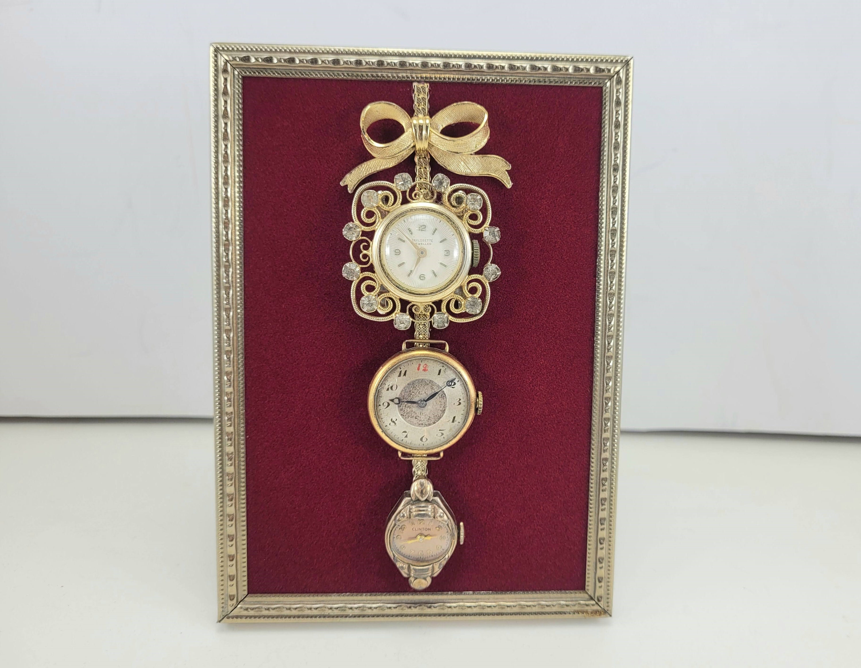 VINTAGE WATCHFACES ORNAMENT Framed Jewelry Artwork Picture - Etsy