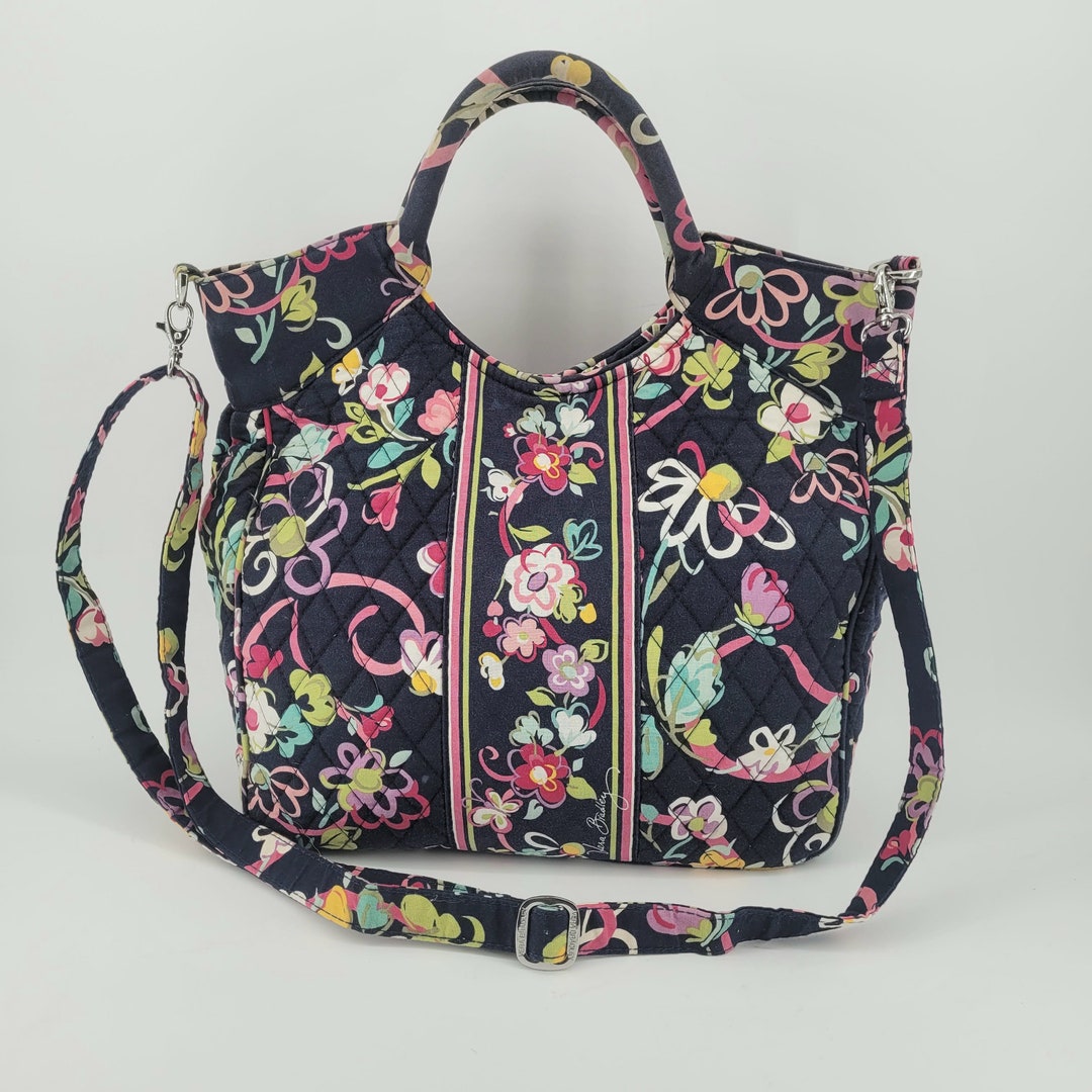 VERA BRADLEY CROSSBODY 2 Handle Purse Bag Large 16w X 12h X 4d ribbons ...