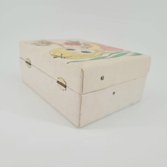 VINTAGE BIG EYED Girl 2 Tier Jewelry Box Eden Maio st… - Gem