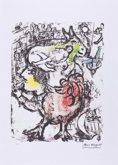 MARC CHAGALL - Hand Numbered Vintage Lithograph - C1970s - (limited ...