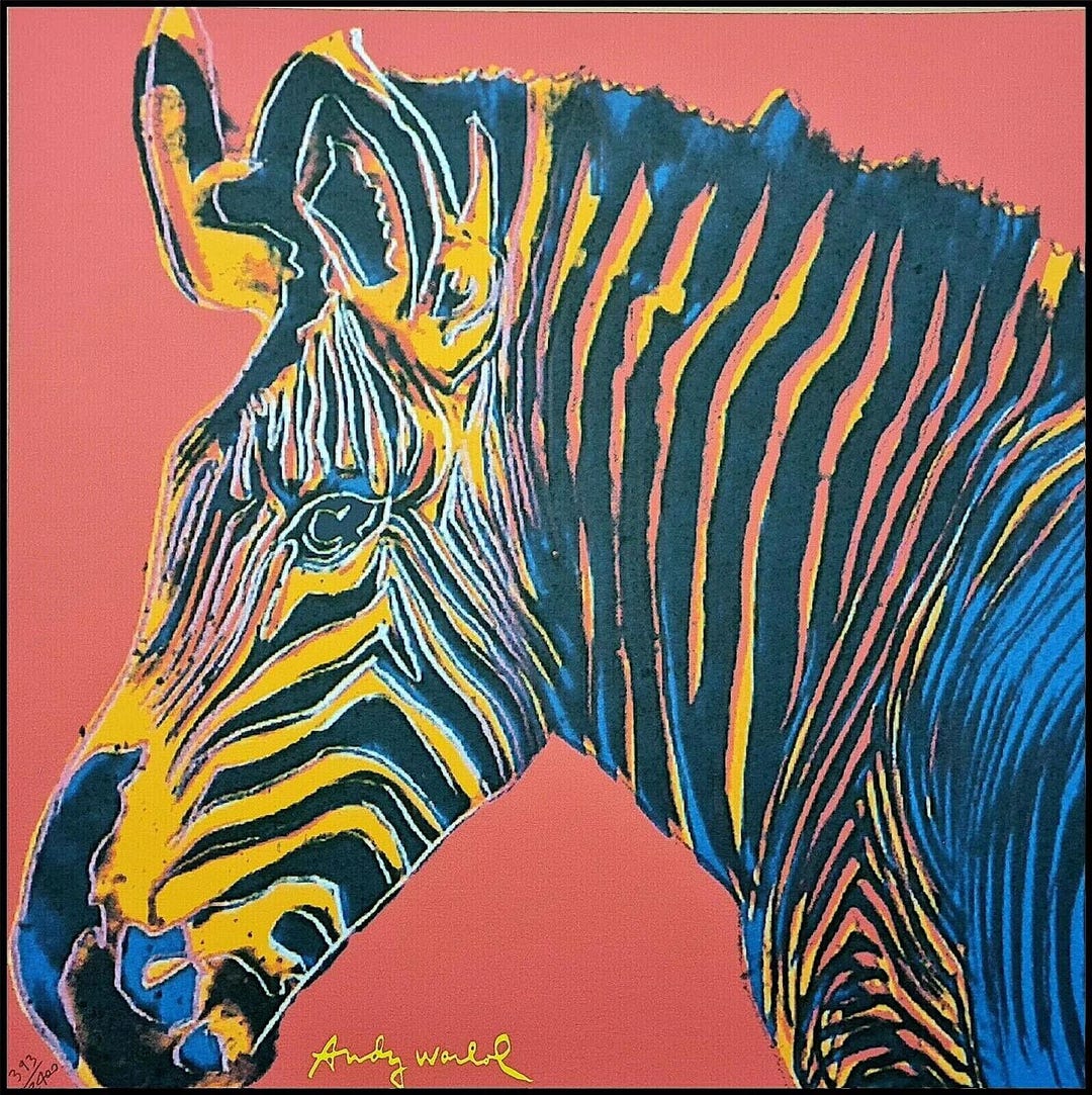 ANDY WARHOL - 'grevy's Zebra' - Hand Numbered Vintage Lithograph ...