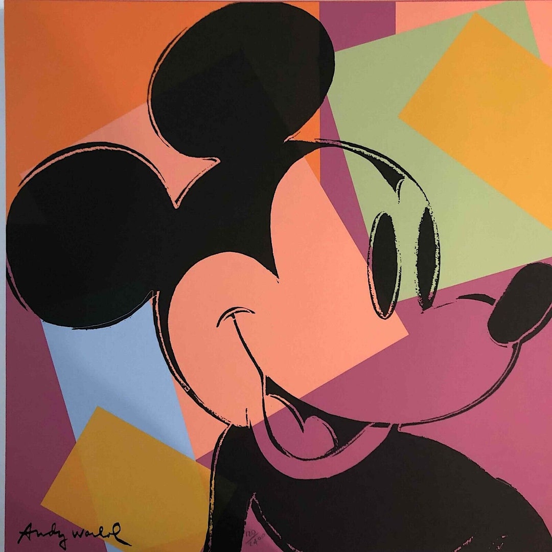 ANDY WARHOL - 'mickey Mouse' - Hand Numbered Vintage Lithograph - C1996 ...