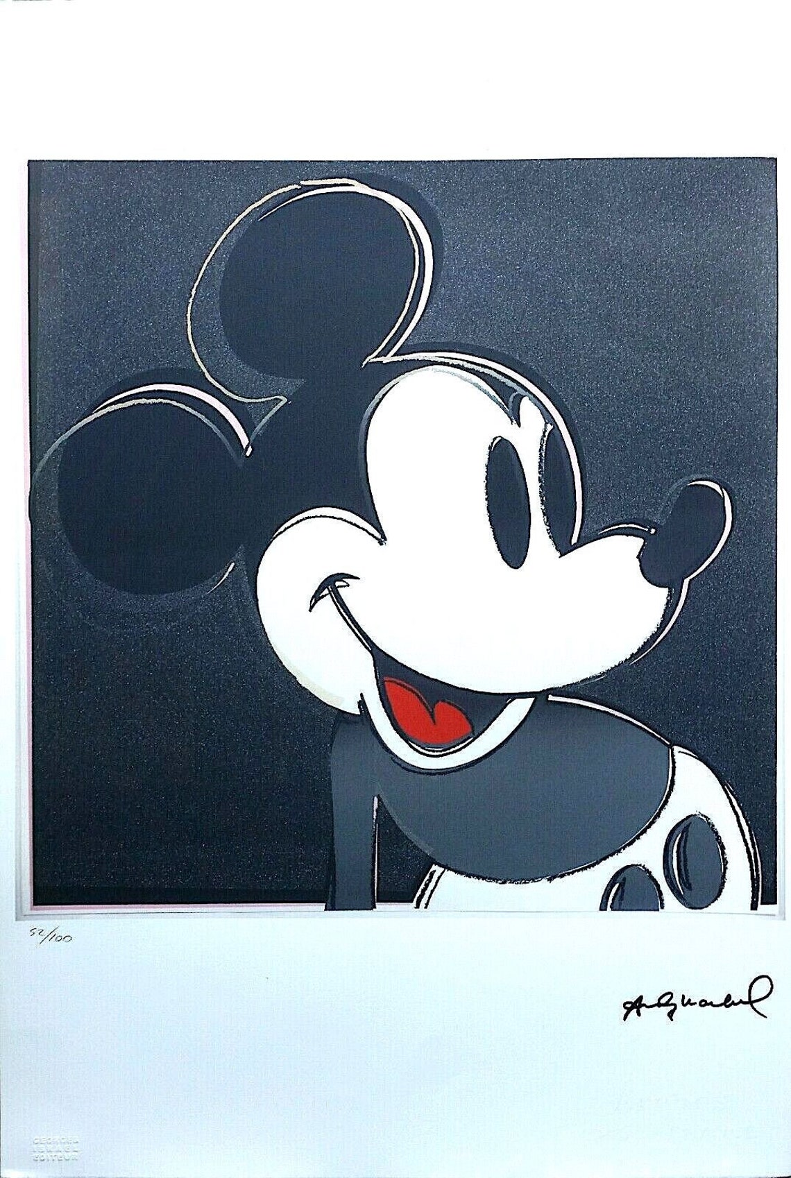ANDY WARHOL - 'mickey Mouse (black)' - Vintage Hand Numbered Original ...