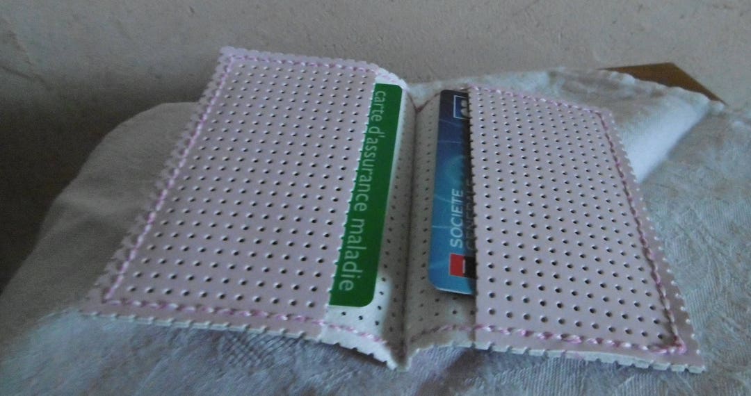 Pale Pink Perforated Lacquered Vinyl Card Holder - Etsy