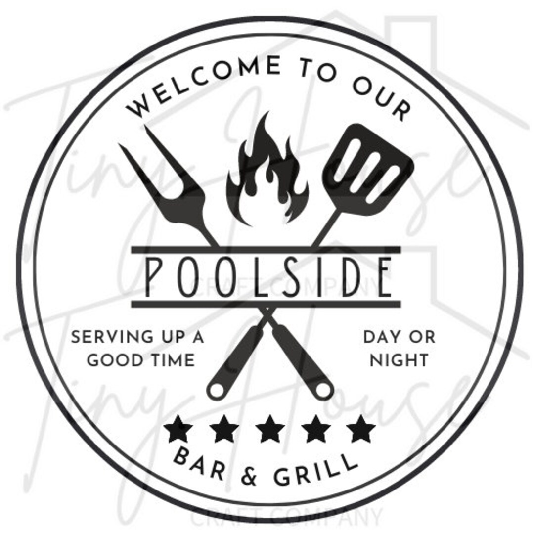 Welcome to Our Poolside Bar & Grill SVG Cut File - Etsy