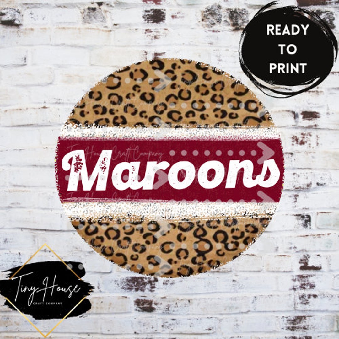 Maroons Football Animal Print PNG Download Printable Sublimation Heat ...
