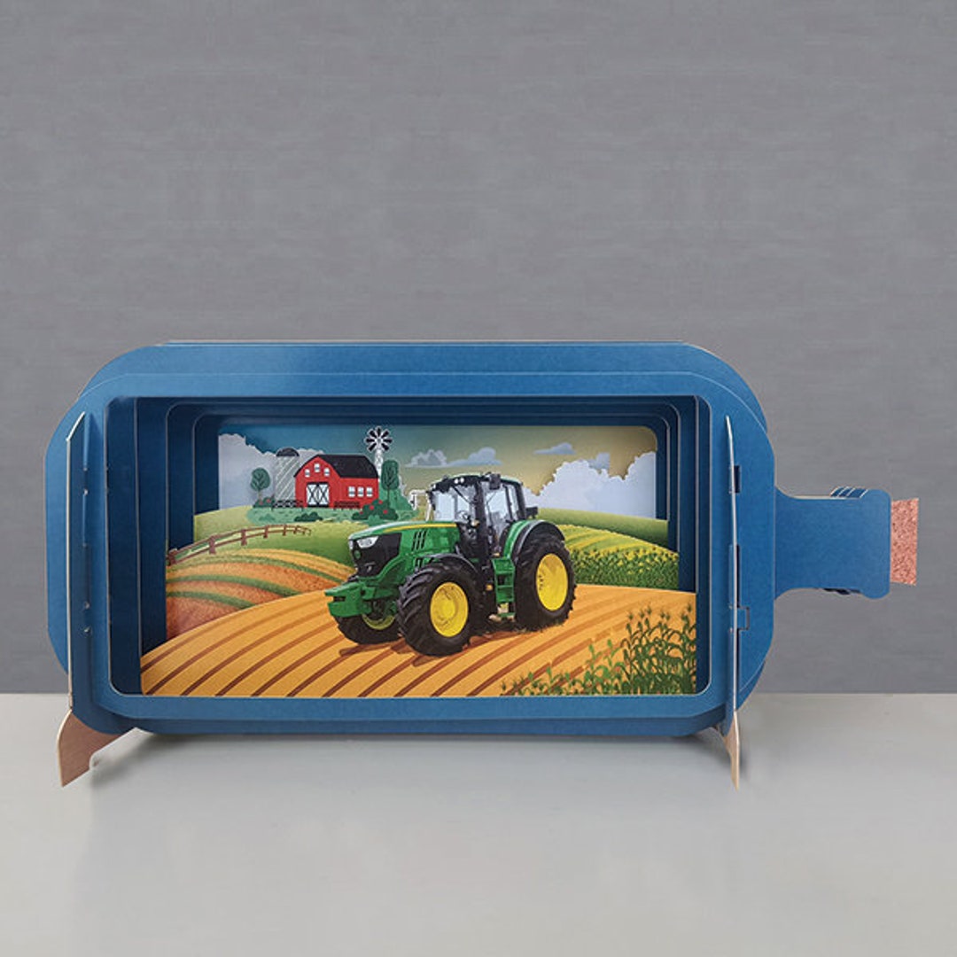 Tractor Card,3d Pop-up Card, Handmade, Farming, Ploughing Fields, Hay ...