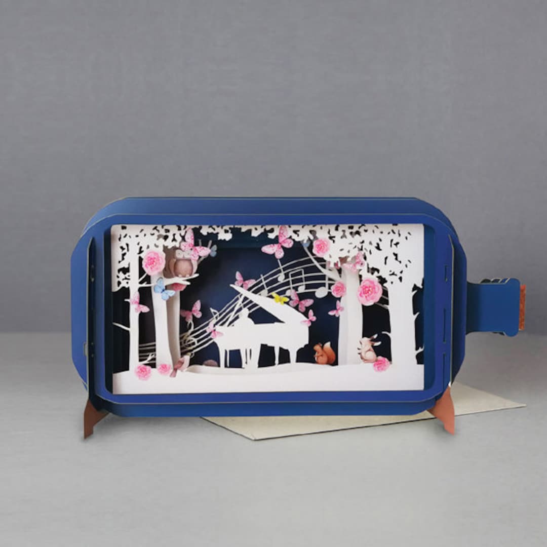 Musical Card,3d Pop-up Card,handmade,grand Piano,forest,trees ...