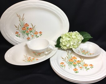 Orange dinnerware | Etsy