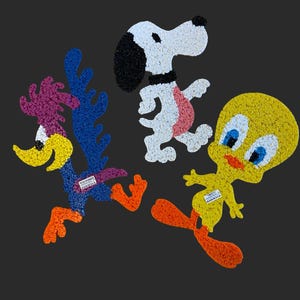 Vintage Melted Popcorn Plastic Wall Decor Decorations Tweety Roadrunner ...