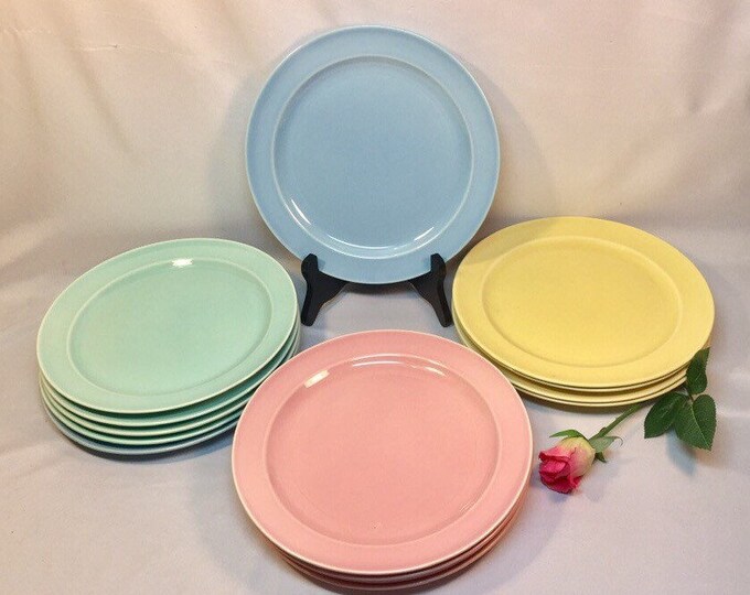 9 Dinner Luncheon Plates Vintage Luray Pastels Sold - Etsy