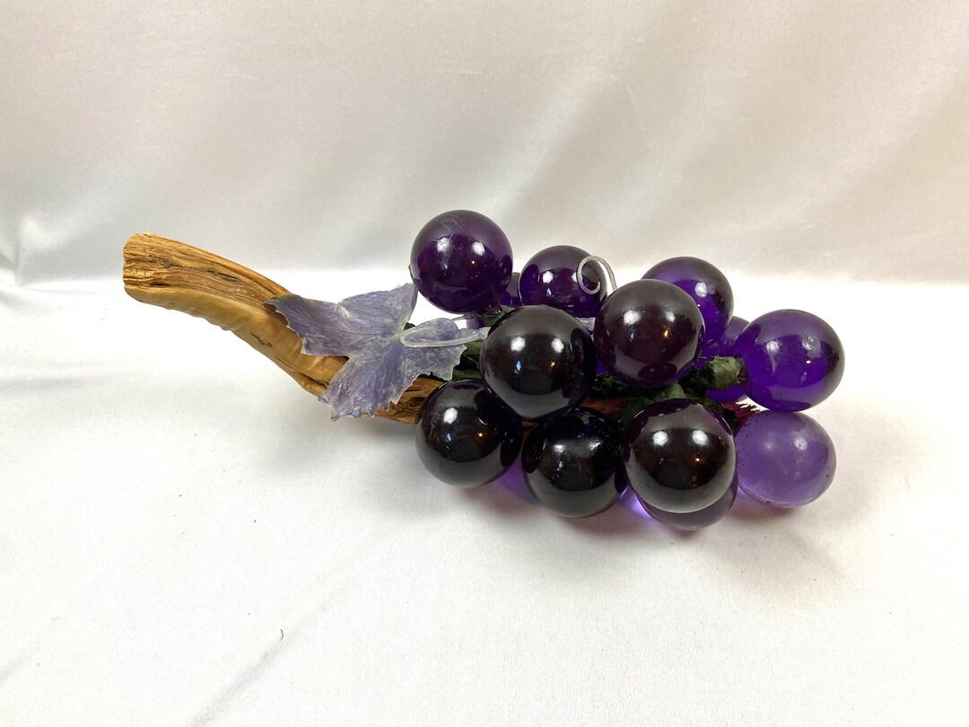 Vintage Large 12 Lucite Driftwood Grape Cluster Dark Purple - Etsy