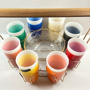 Vintage Glamalite Glitter Mid Century MCM Barware Set in Carrier ...