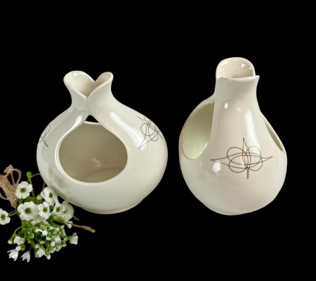 Vintage Mid Century Eva Zeisel Fantasy Candle Holders Atomic Geometric ...