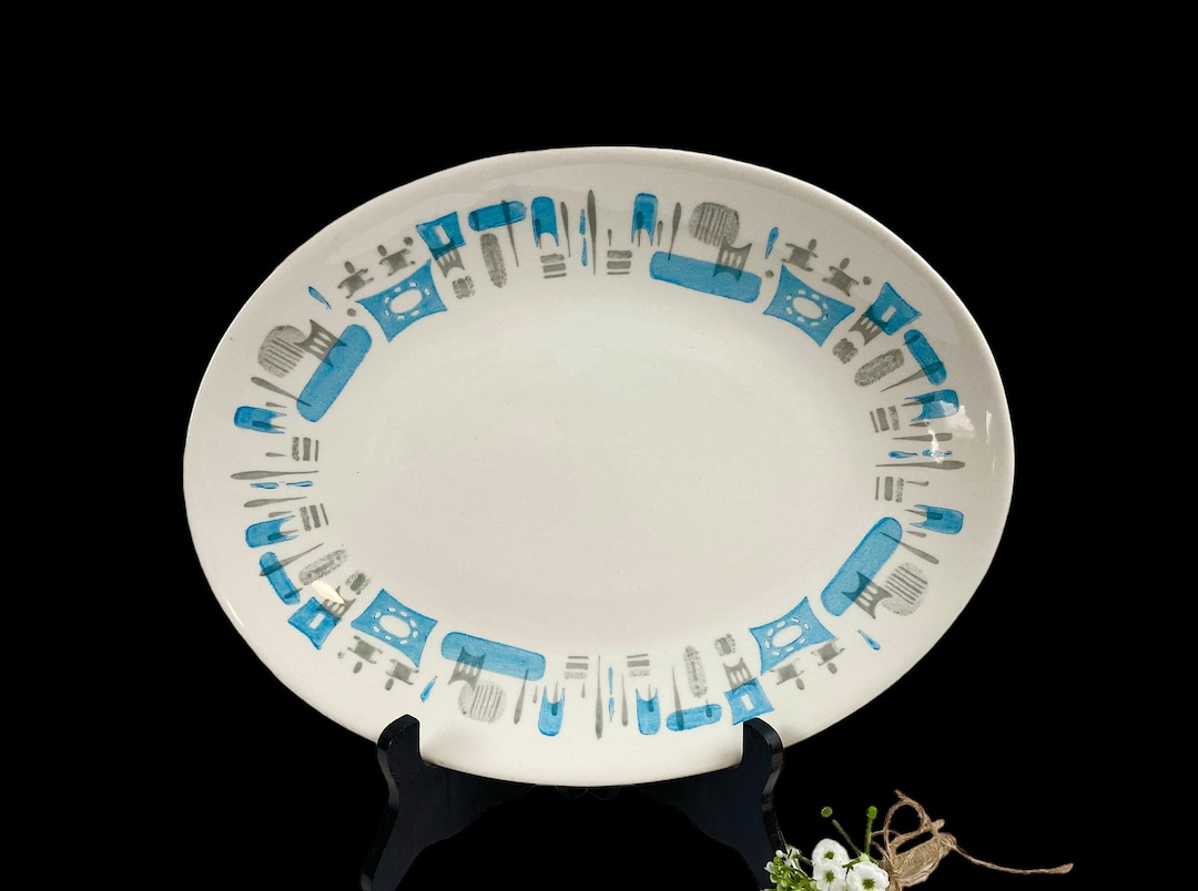 Oval Platter Blue Heaven Royal China Vintage MCM - Etsy