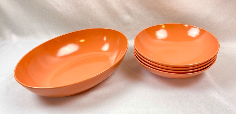 Vintage Oneida Melamine Dinnerware Set Orange Autumn Leaves - 34 Pieces ...