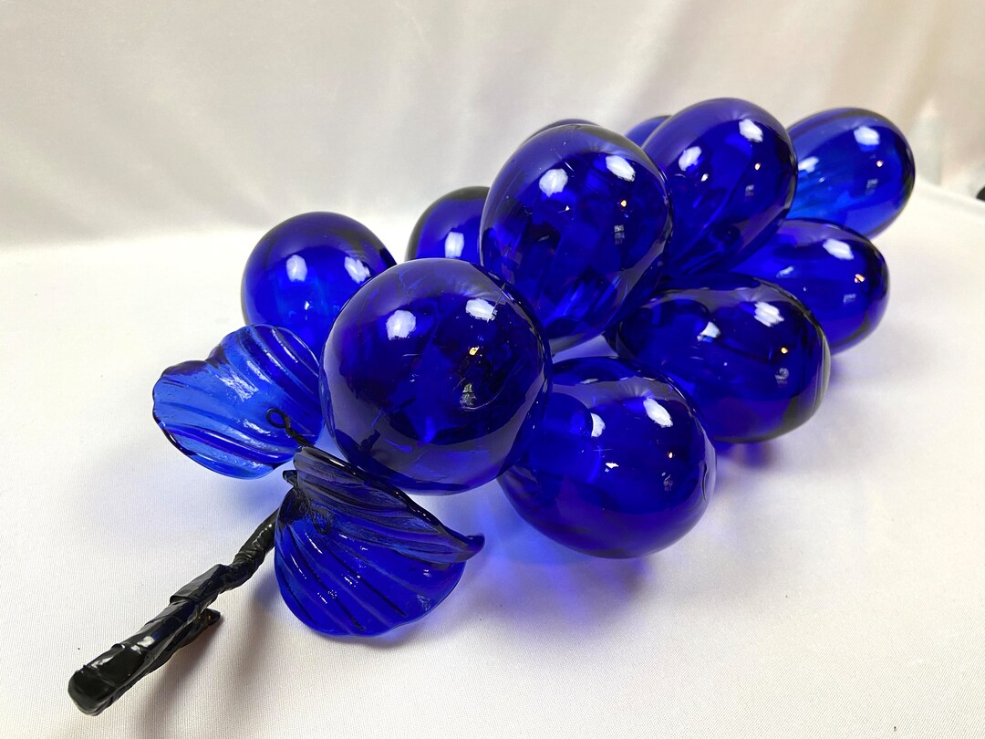 Vintage XXL Glass Grape Cluster Cobalt Blue - Etsy