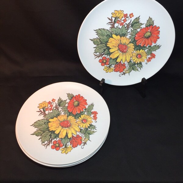 Floral Melamine Plates - Etsy