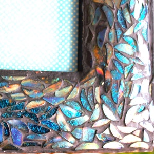 Glass Picture Frame, Stained Glass Frame, Blue Glass Frame, Mosaic ...