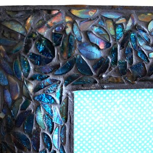 Glass Picture Frame, Stained Glass Frame, Blue Glass Frame, Mosaic ...