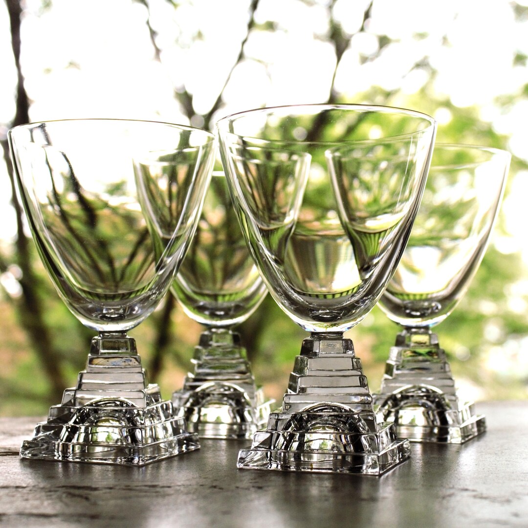 Crystal Glassware, 4pc Unique Glasses, JG Durand, Crystal Tumblers ...