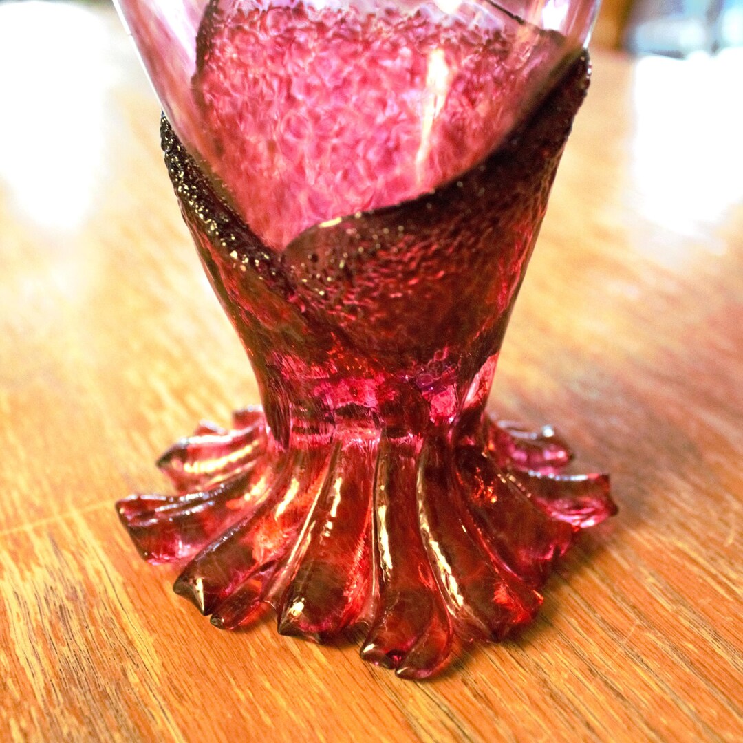 Handblown Pink Cocktail Glass - Unique Sculpted Base - Handmade - Etsy