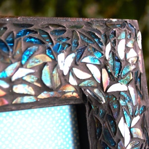 Glass Picture Frame, Stained Glass Frame, Blue Glass Frame, Mosaic ...